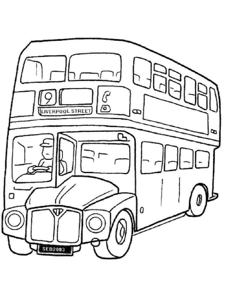 Double-decker bus coloring page