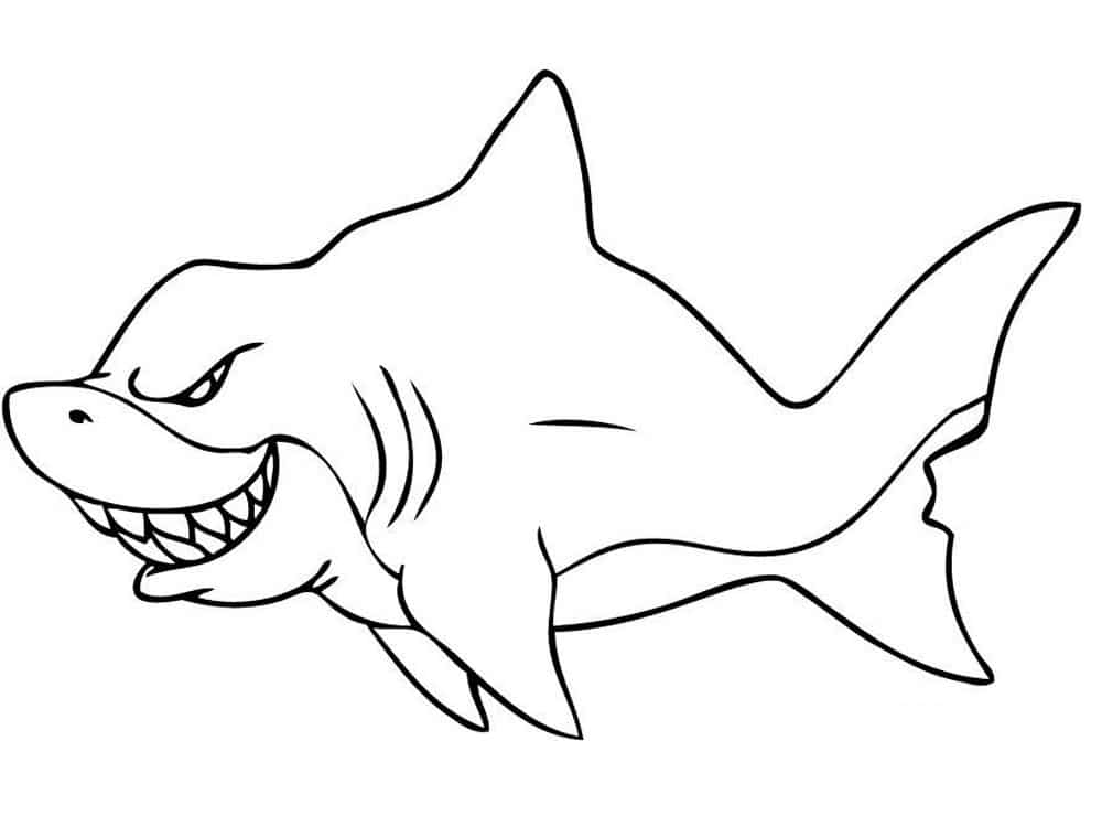 Shark with many teeth coloring page