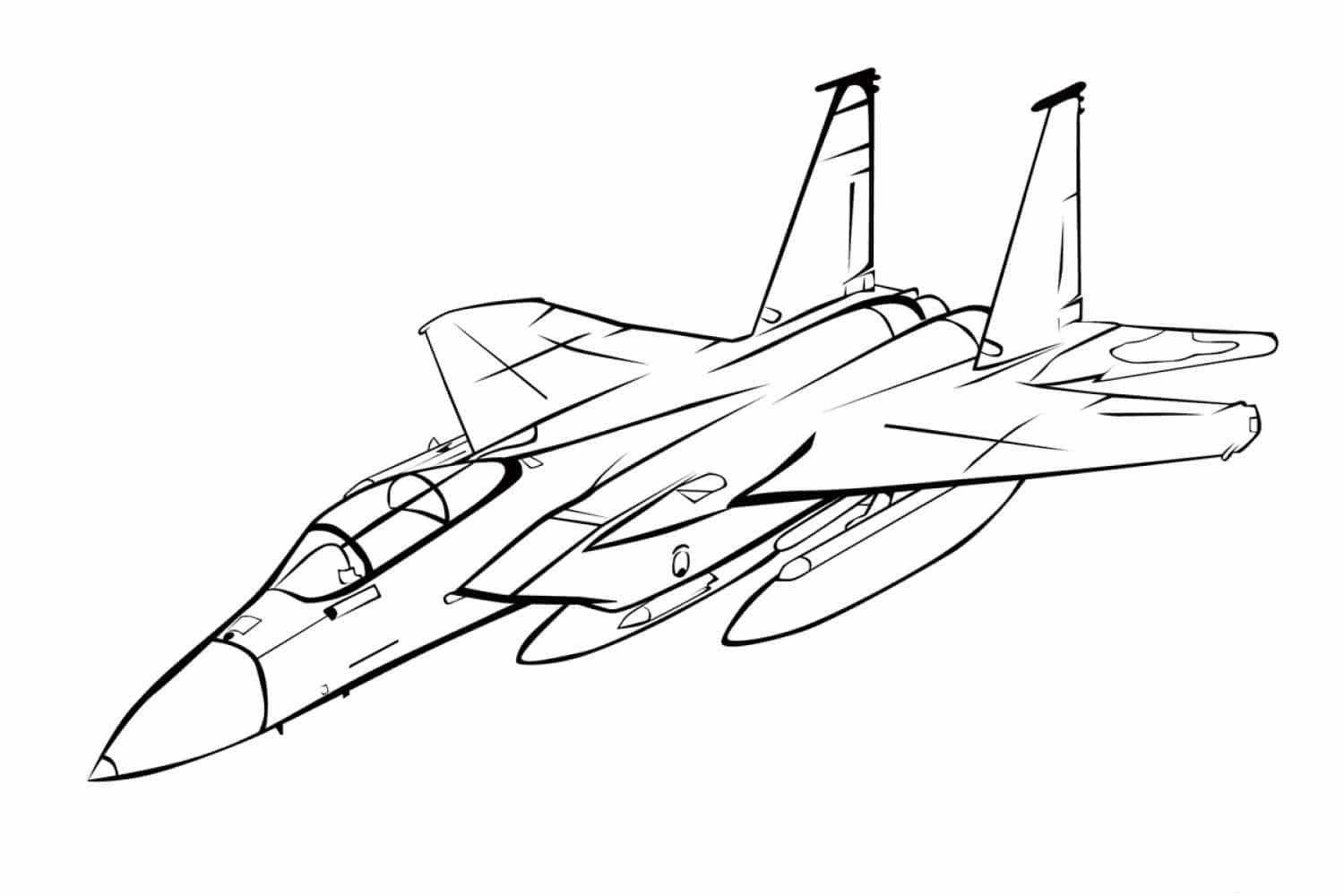 Fighter jet coloring page