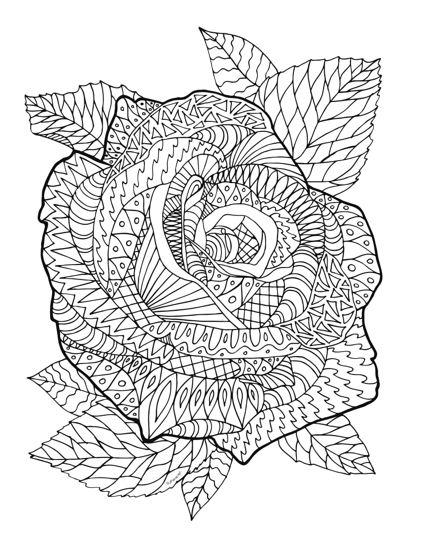 Rose mandala coloring page