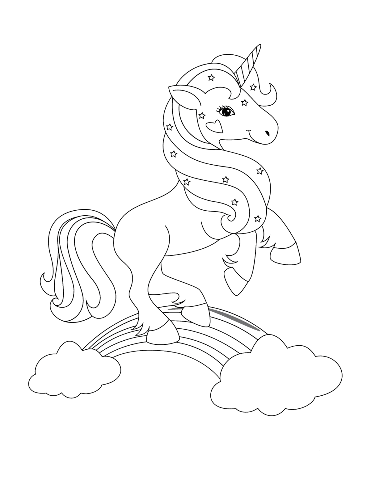 Unicorn Rainbow Coloring Pages ️ Free Coloring Pages