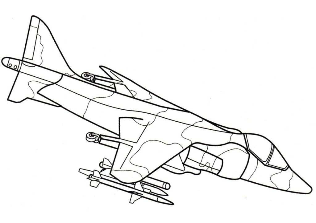 Plane landing coloring page