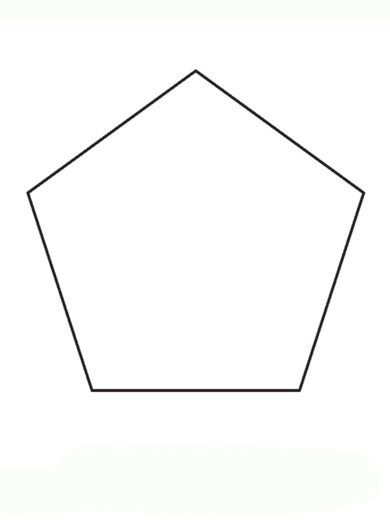 Shape of a simple pentagon coloring page