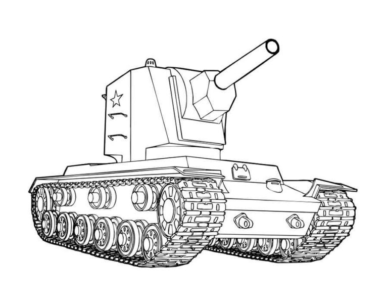 Large tank with a high top coloring page
