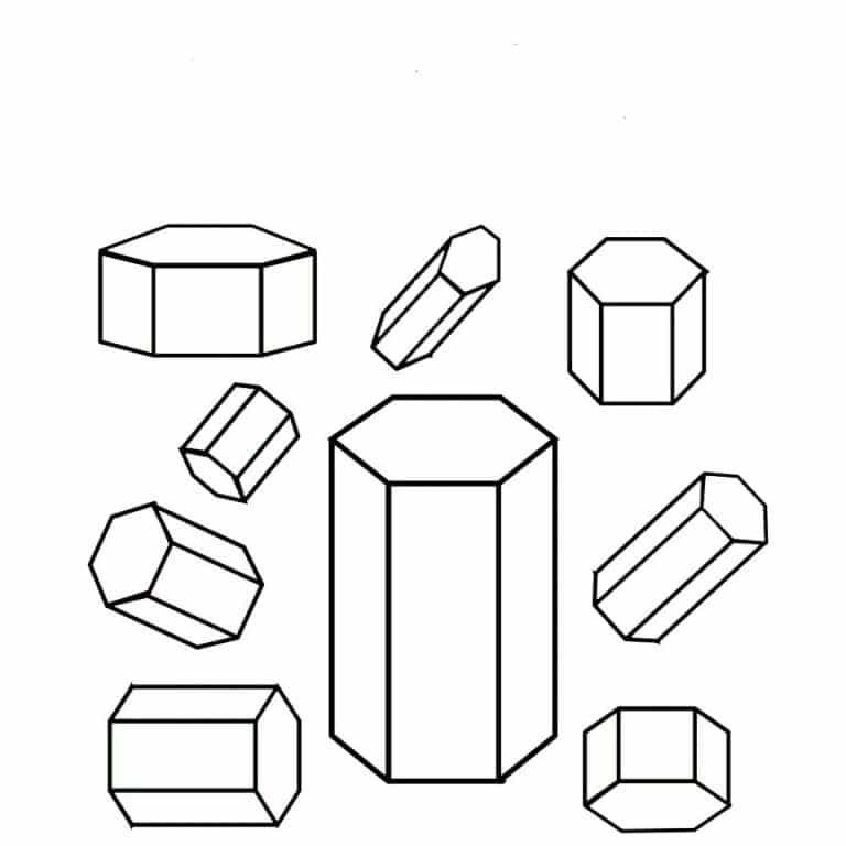 Hexagonal cylinders coloring page