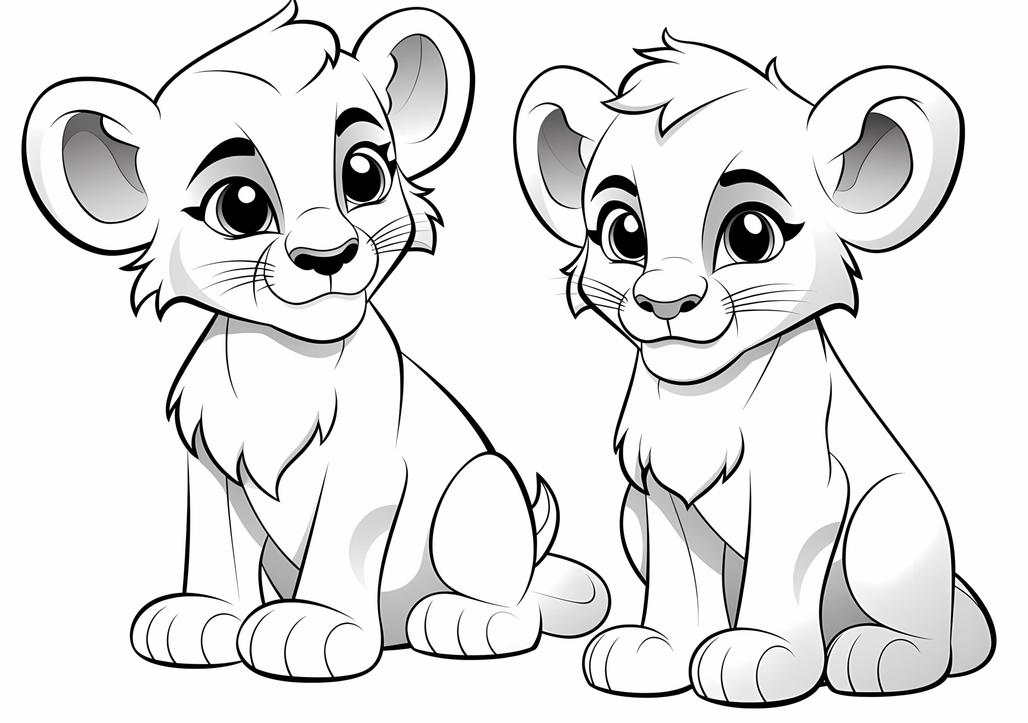 Beauty Lion Cubs Coloring Pages | (100%) Free Coloring Pages