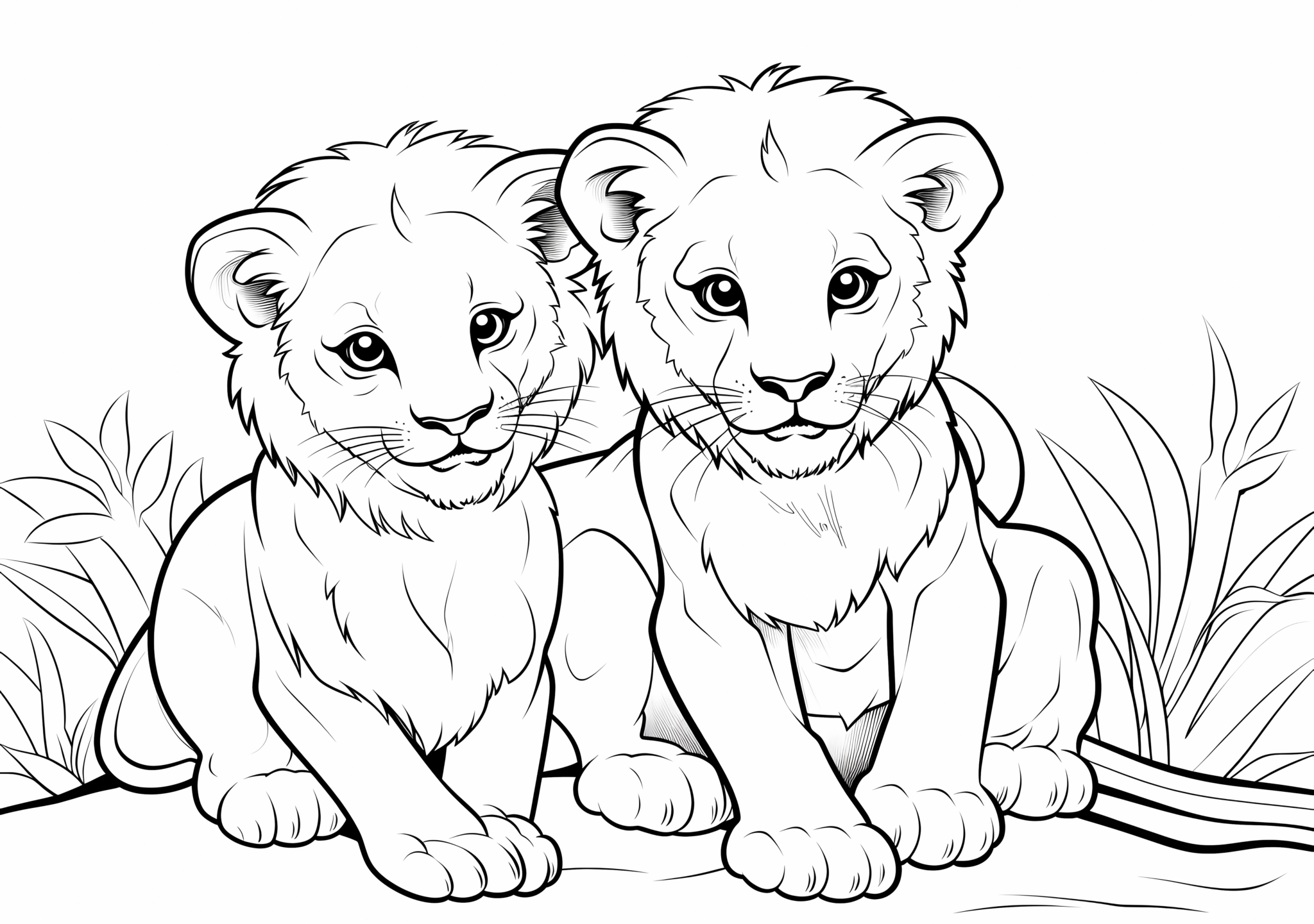 Lion Cubs Coloring Pages | (100%) Free Coloring Pages