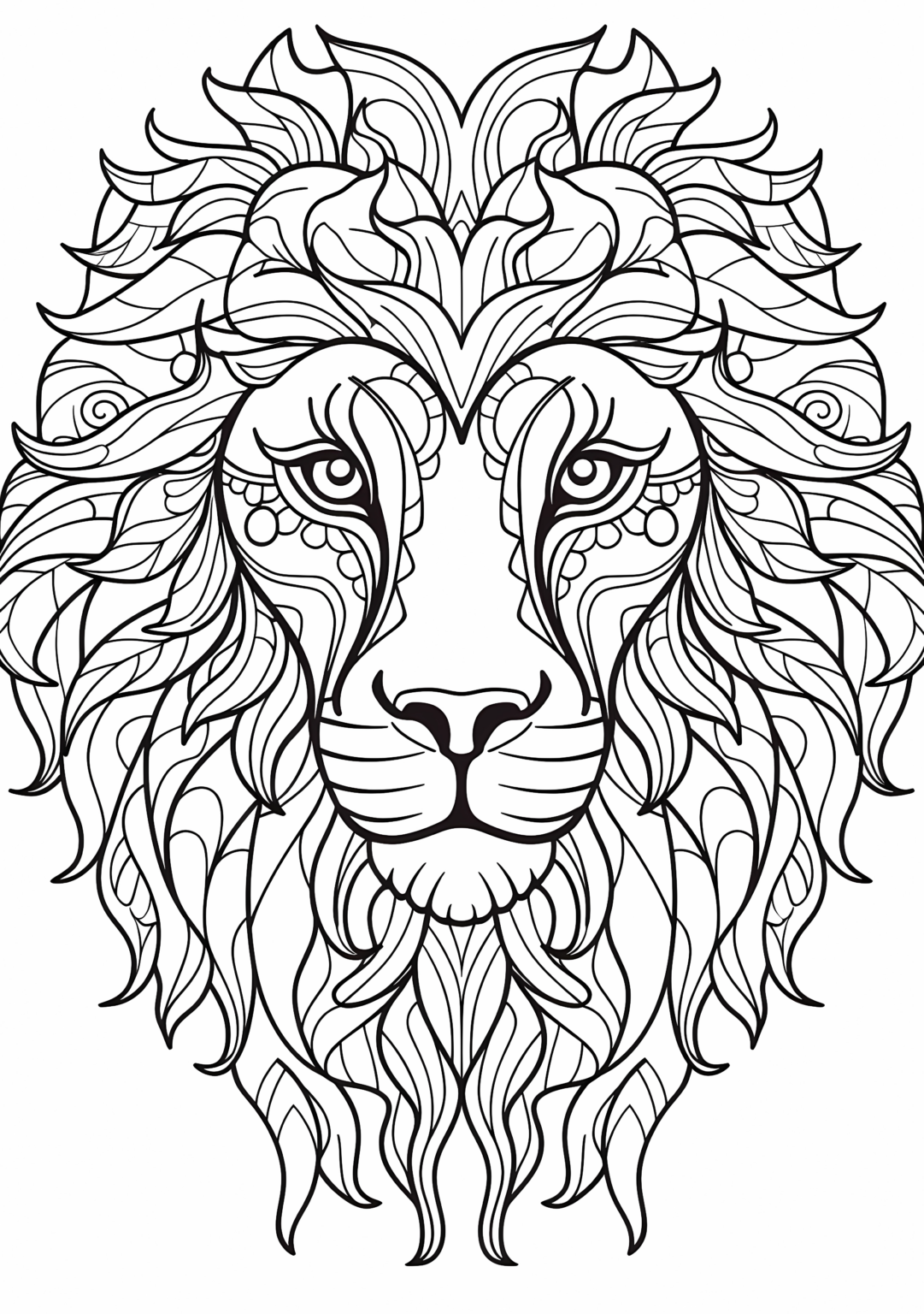 Ornamental Lion Mandala Coloring Pages | (100%) Free Coloring Pages