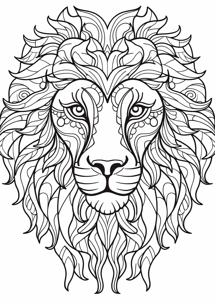 Ornamental Lion Mandala Coloring Pages | (100%) Free Coloring Pages