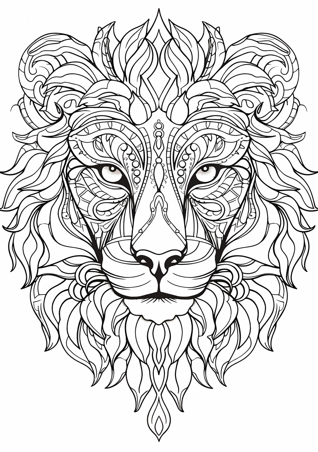 Wild Lion Mandala Coloring Pages | (100%) Free Coloring Pages