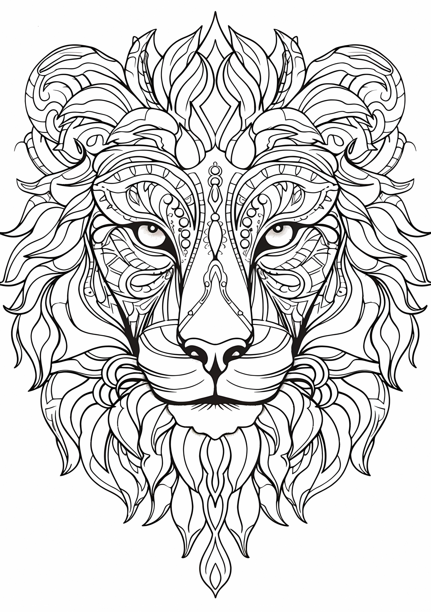 Wild Lion Mandala Coloring Pages | (100%) Free Coloring Pages