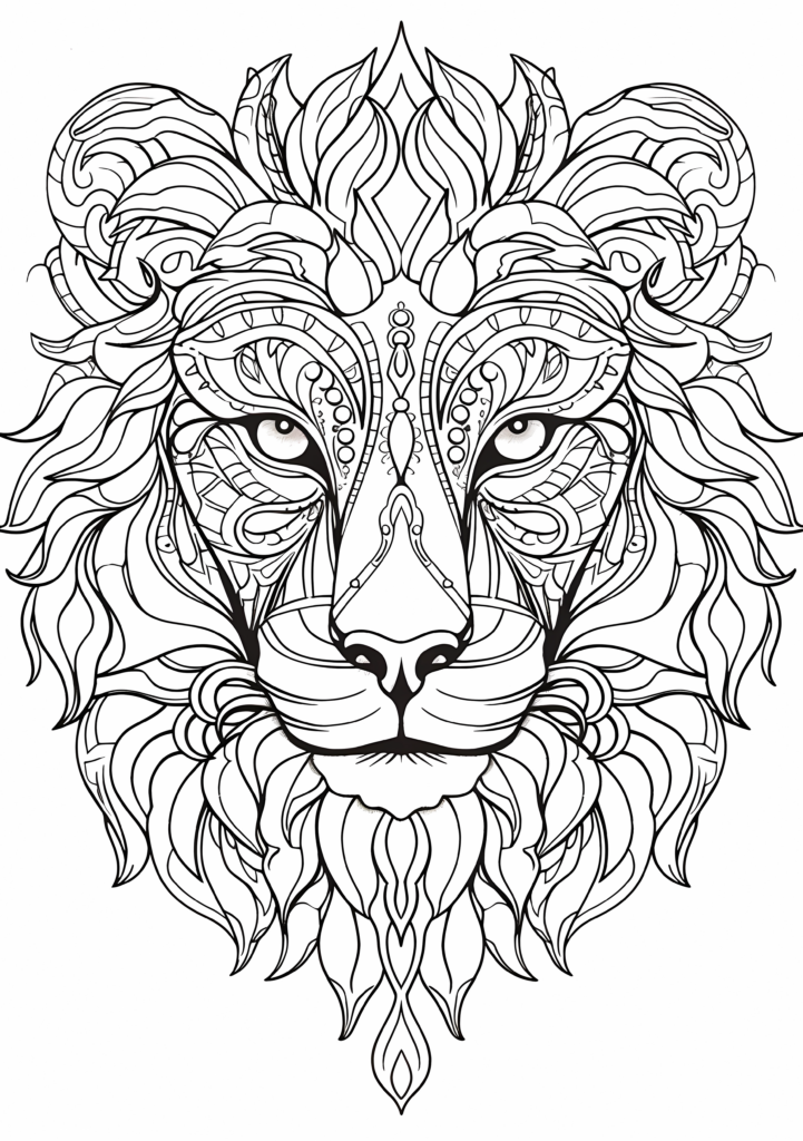 Wild Lion Mandala Coloring Pages | (100%) Free Coloring Pages