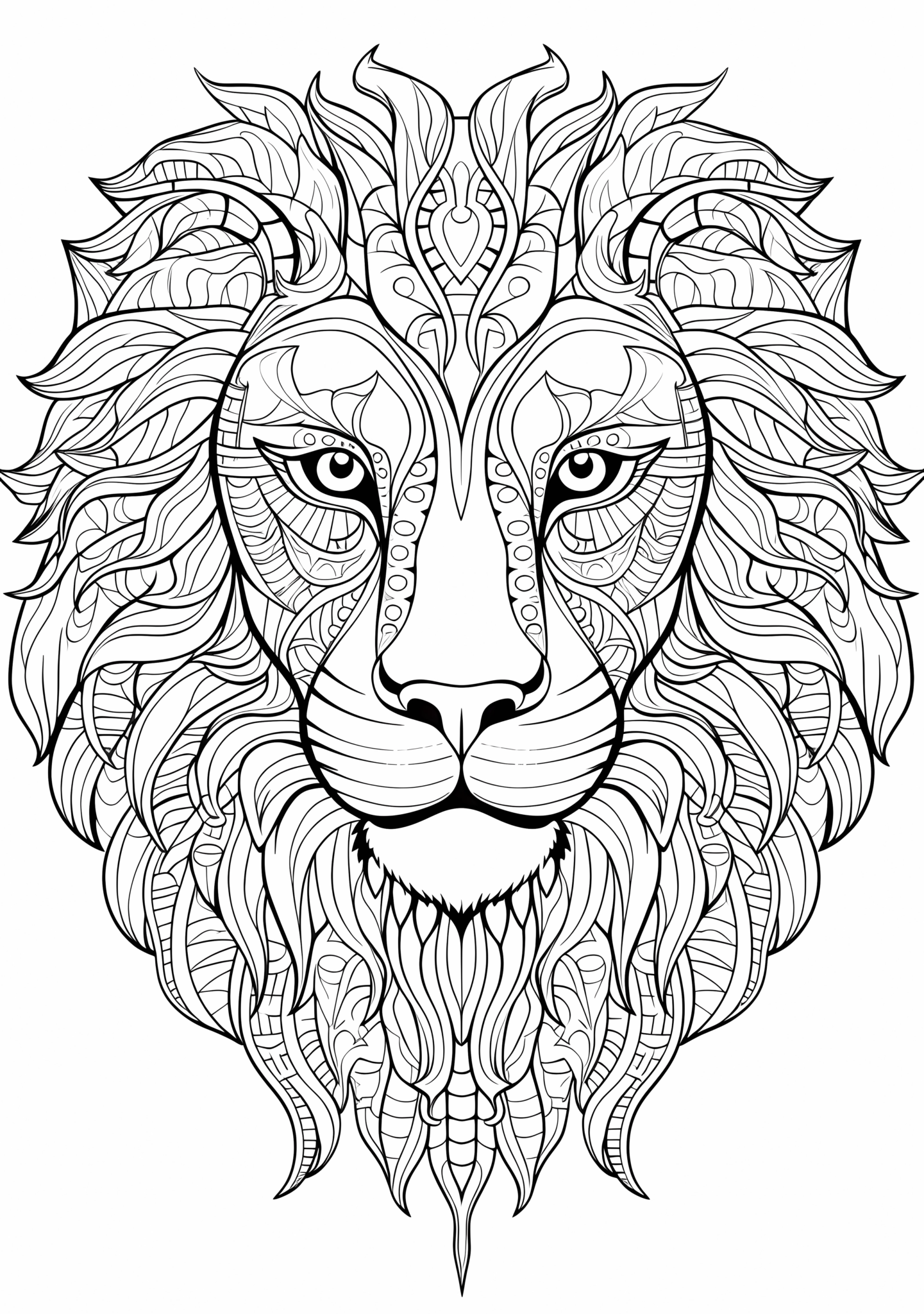 Ethereal Lion Mandala Coloring Pages | (100%) Free Coloring Pages
