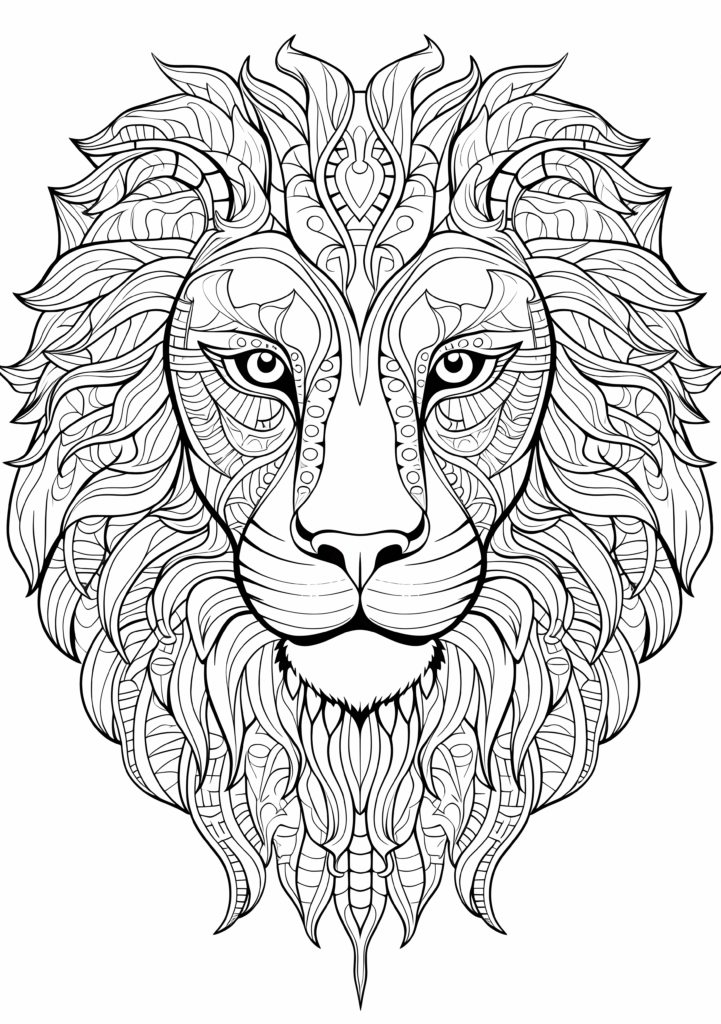 Ethereal Lion Mandala Coloring Pages | (100%) Free Coloring Pages