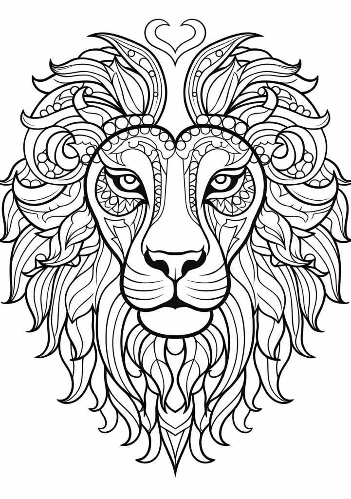 Sacred Lion Mandala Coloring Pages | (100%) Free Coloring Pages