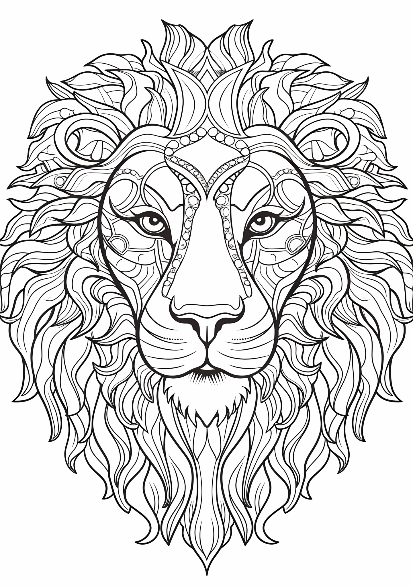 Cosmic Lion Mandala Coloring Pages | (100%) Free Coloring Pages