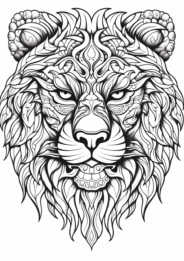 African Lion Mandala Coloring Pages | (100%) Free Coloring Pages