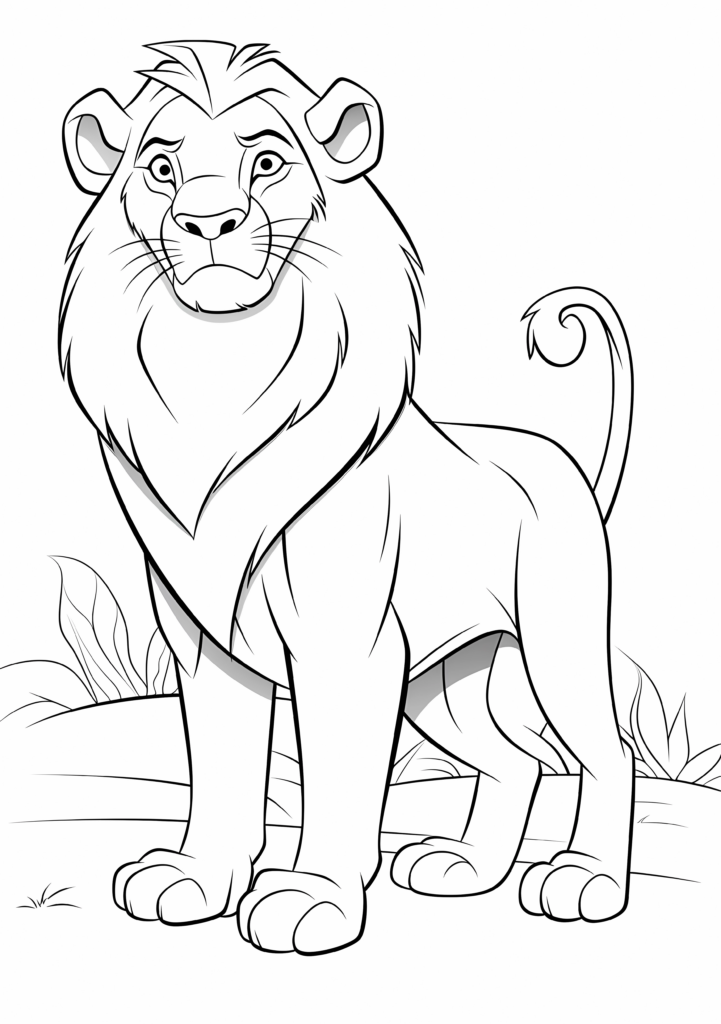 Fabulous cartoon lion coloring page | (100%) Free Coloring Pages