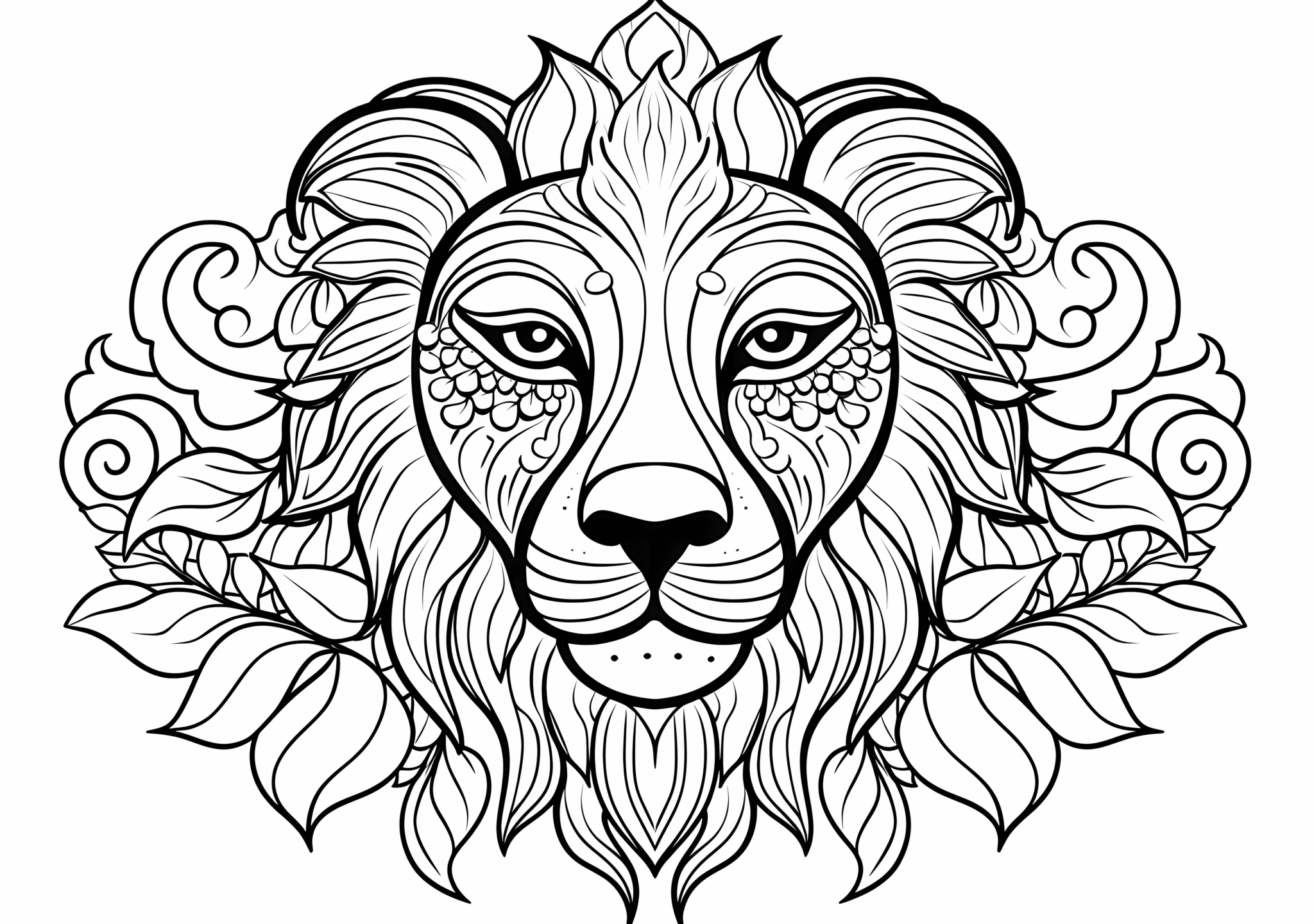 Whimsical Lion Mandala Coloring Pages | (100%) Free Coloring Pages