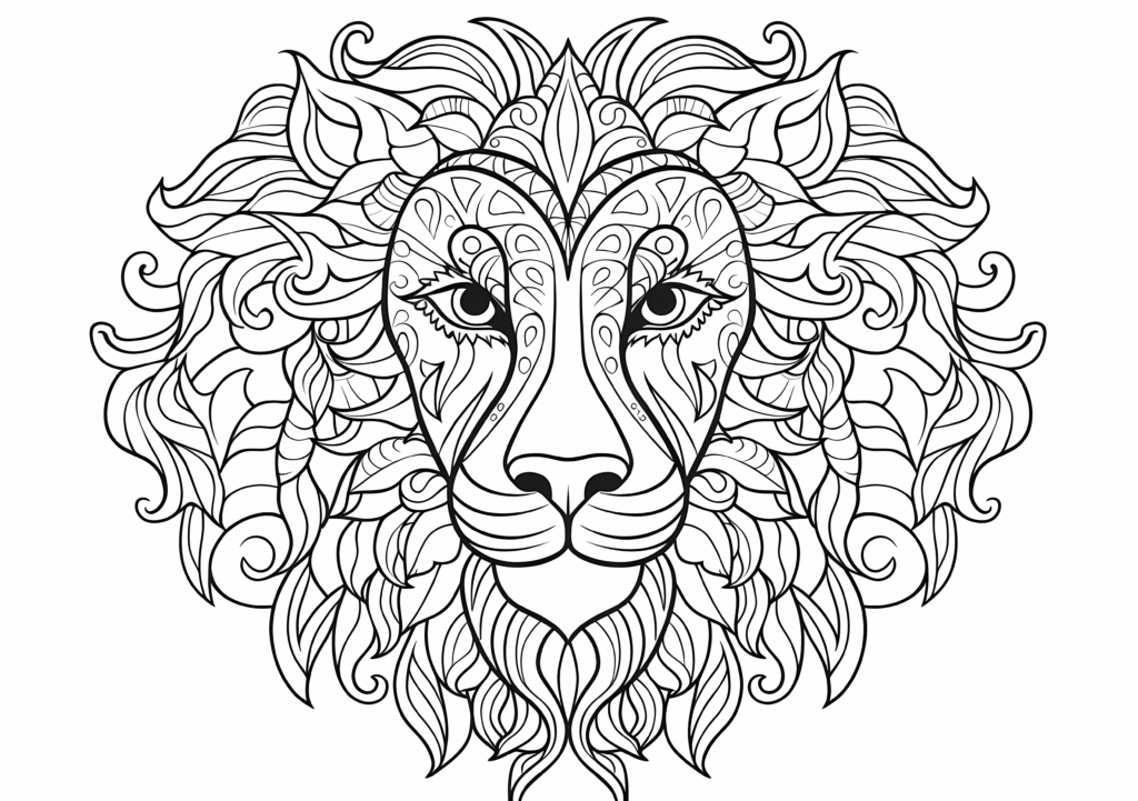 Lion Mandala Coloring Pages ️ (100%) Free Coloring Pages