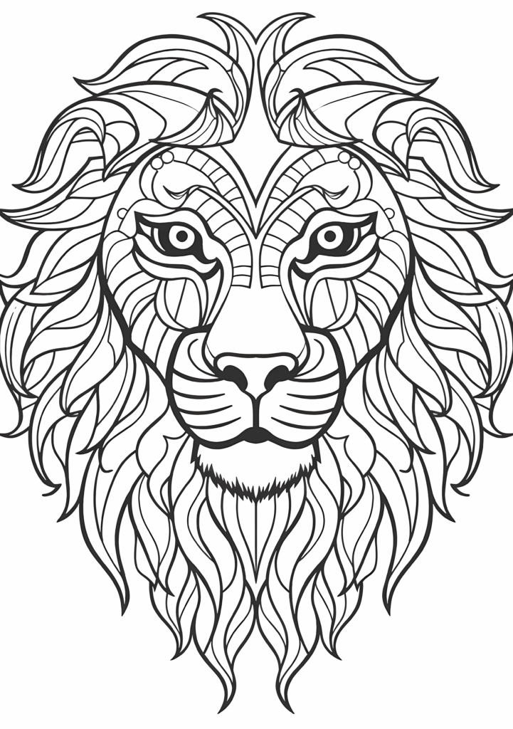 Exotic Lion Mandala Coloring Pages | (100%) Free Coloring Pages