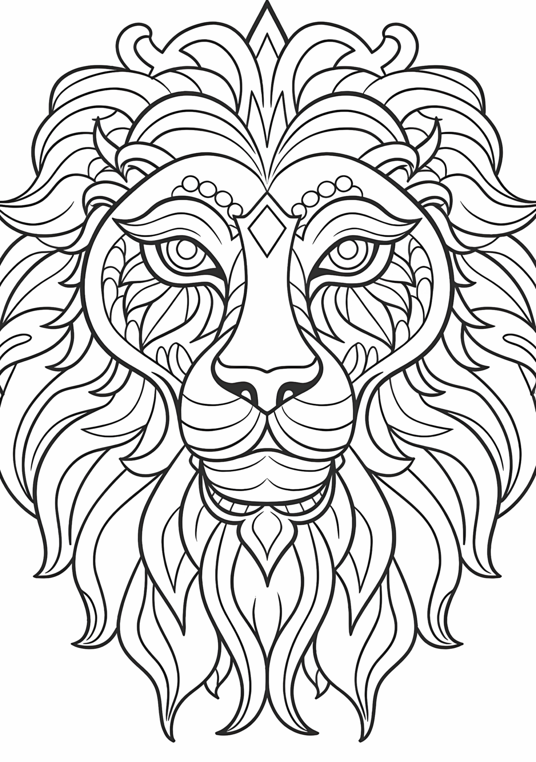 Intricate Lion Mandala Coloring Pages | (100%) Free Coloring Pages
