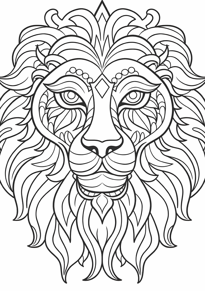 Lion Mandala Coloring Pages ️ (100%) Free Coloring Pages