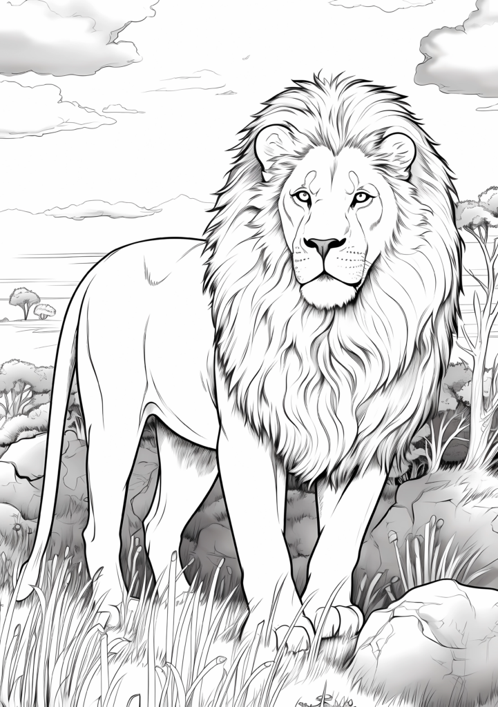 Realistic Lion Coloring Pages ️ (100%) Free Coloring Pages