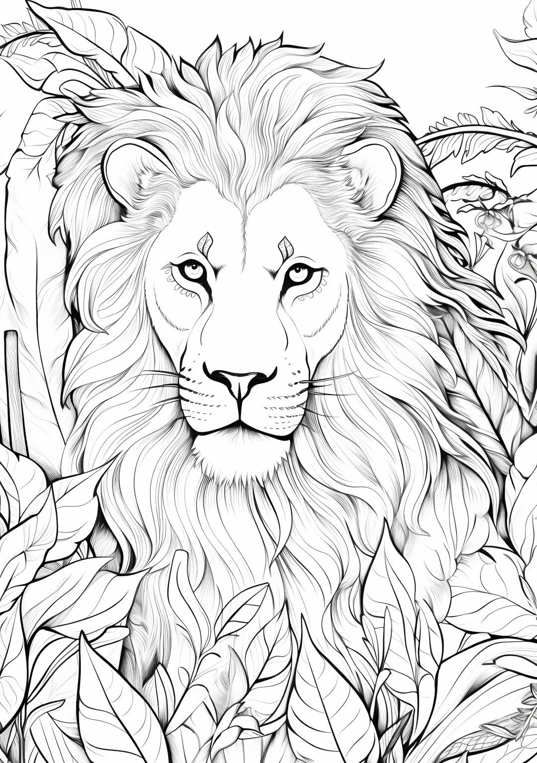 Realistic lion in savannah coloring page | (100%) Free Coloring Pages