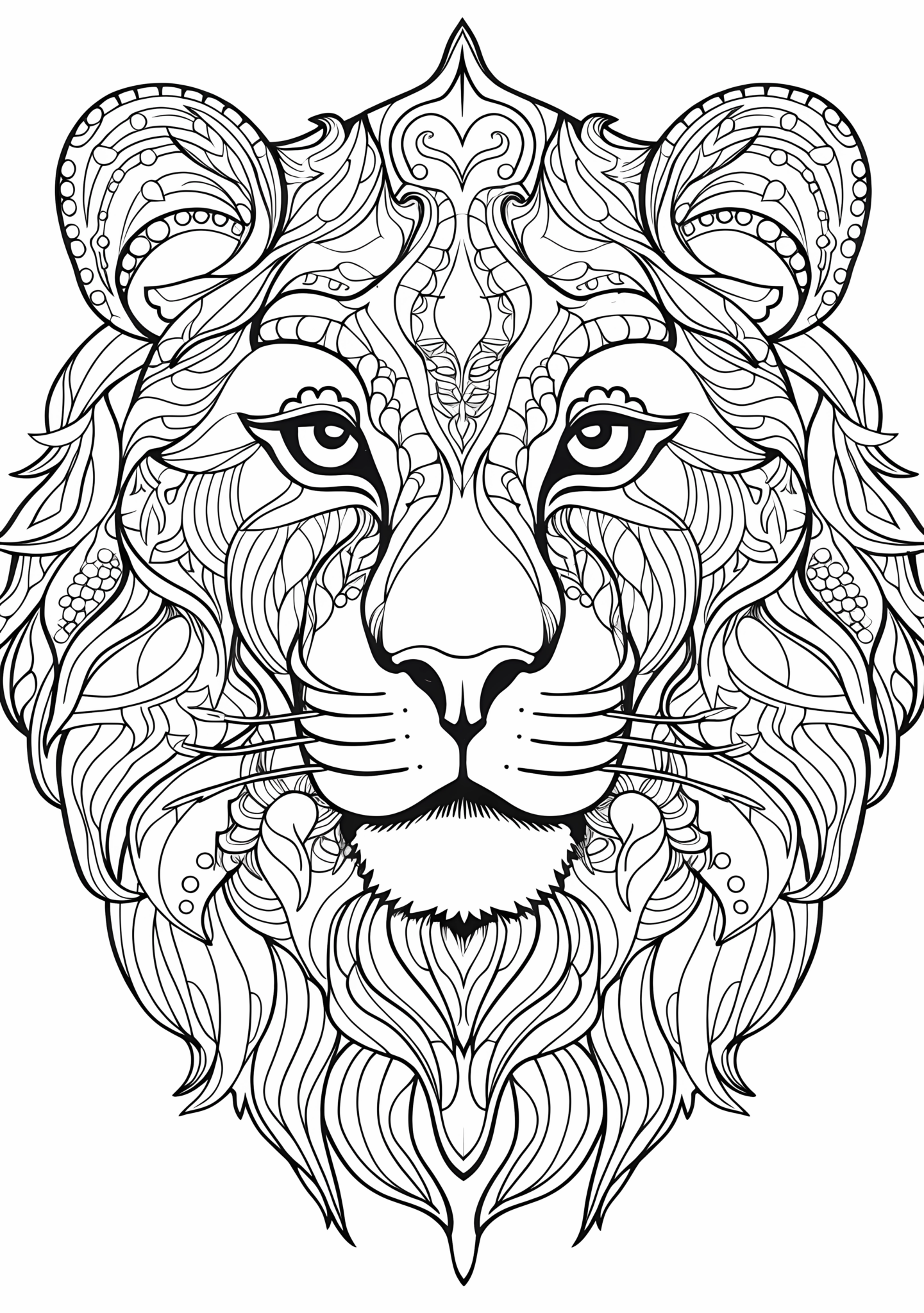 Regal Lion Mandala Coloring Pages | (100%) Free Coloring Pages