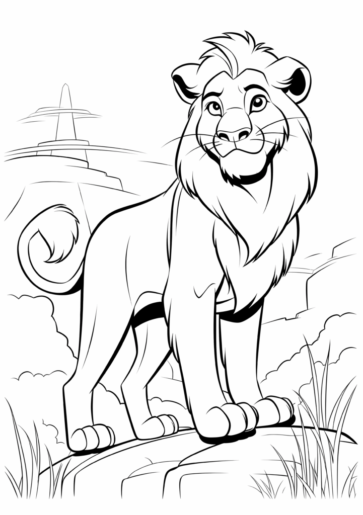 Cartoon lion coloring page | (100%) Free Coloring Pages