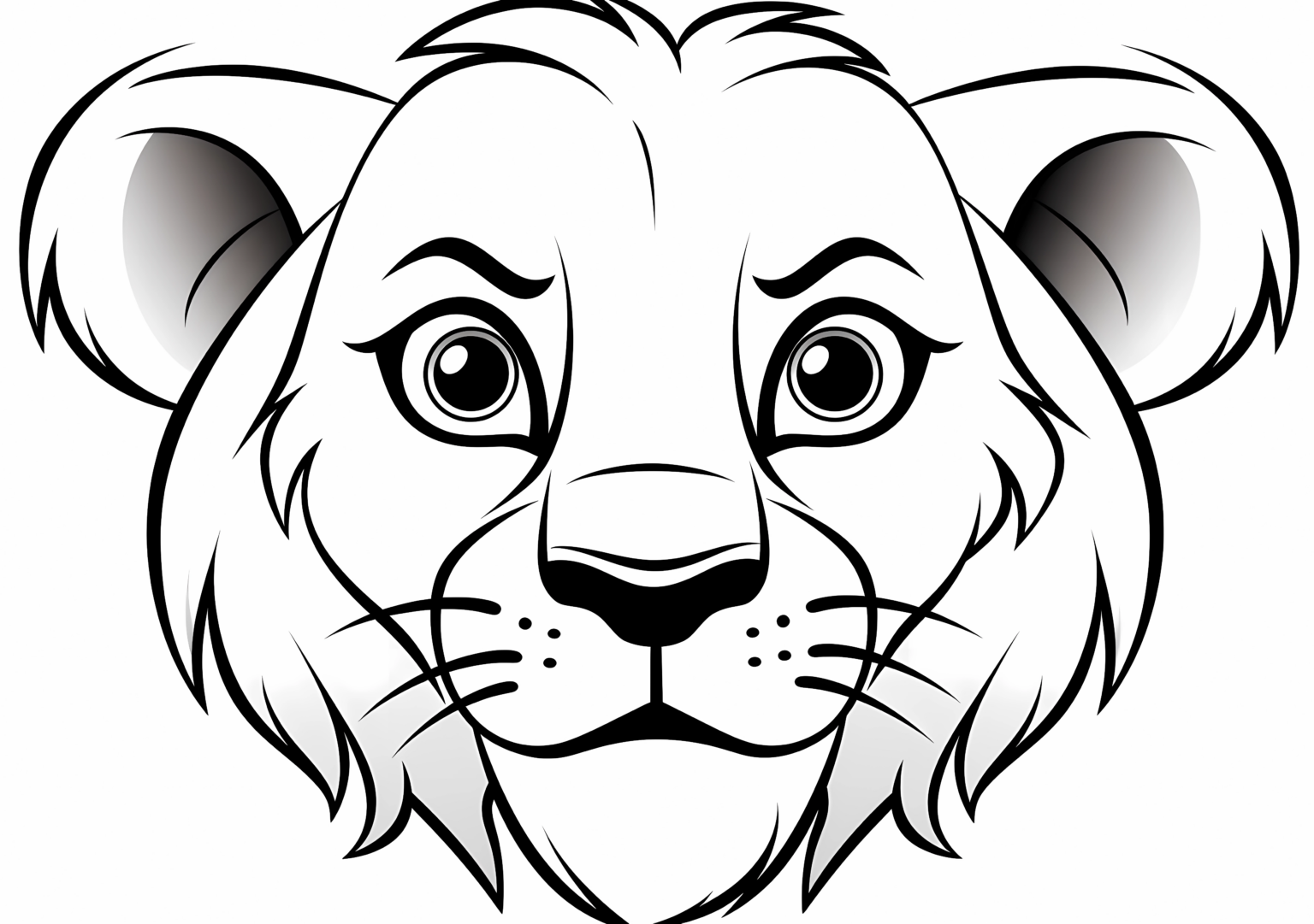 Cartoon lion face coloring page | (100%) Free Coloring Pages